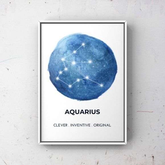 Triad Art & Design | Wall Decor | Aquarius Zodiac Signconstellation ...